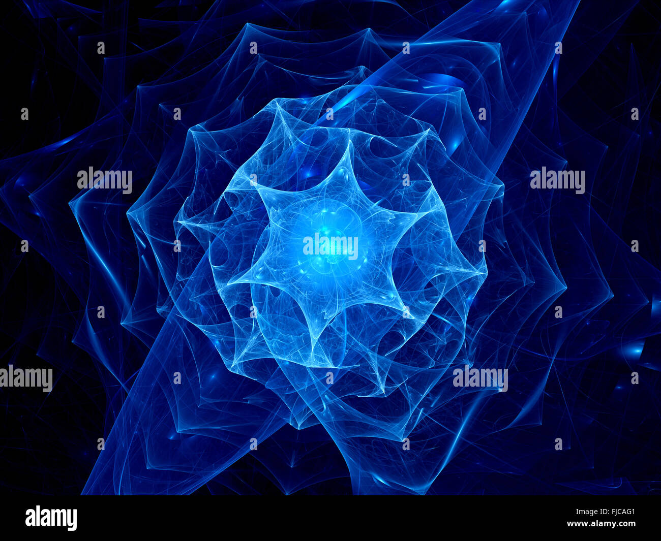 Blue glowing mystery in space, computer generated abstract background ...