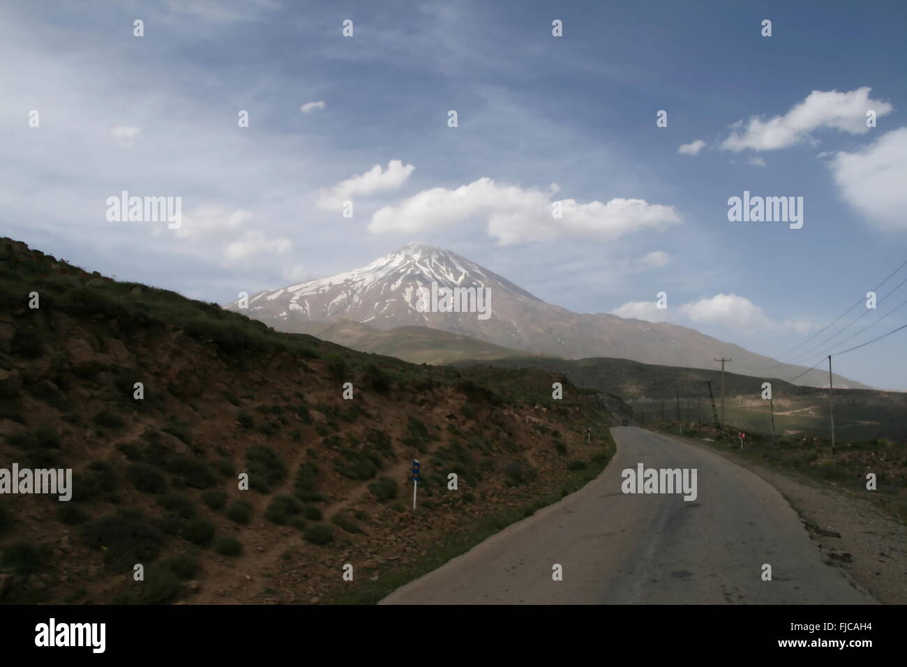 Mount Damavand, stratovolcano in the Alborz mountain range, Iran Stock ...