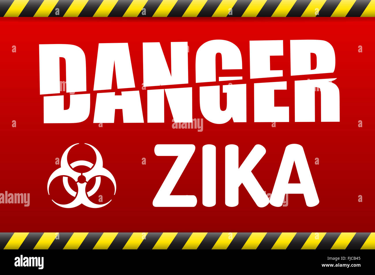 Zika virus danger sign with reflect and shadow on white background ...