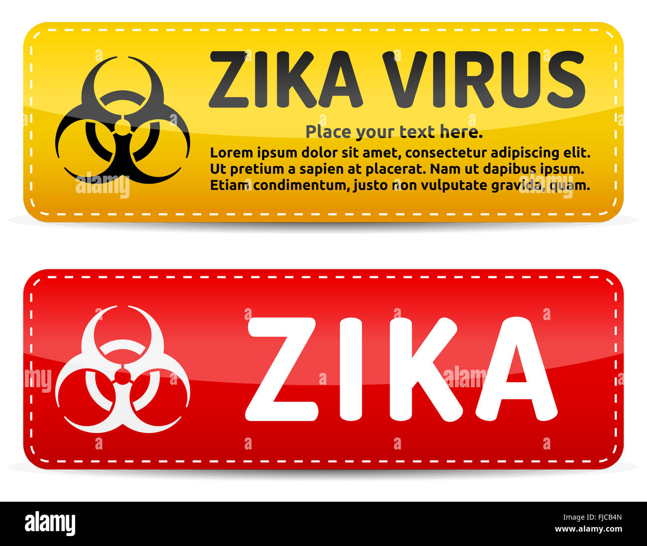 Zika virus danger sign with reflect and shadow on white background ...