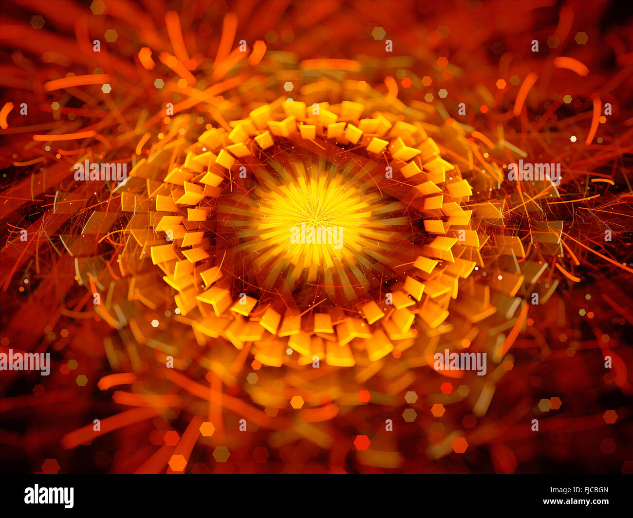 Glowing mysterious eye in hell, computer generated abstract background ...