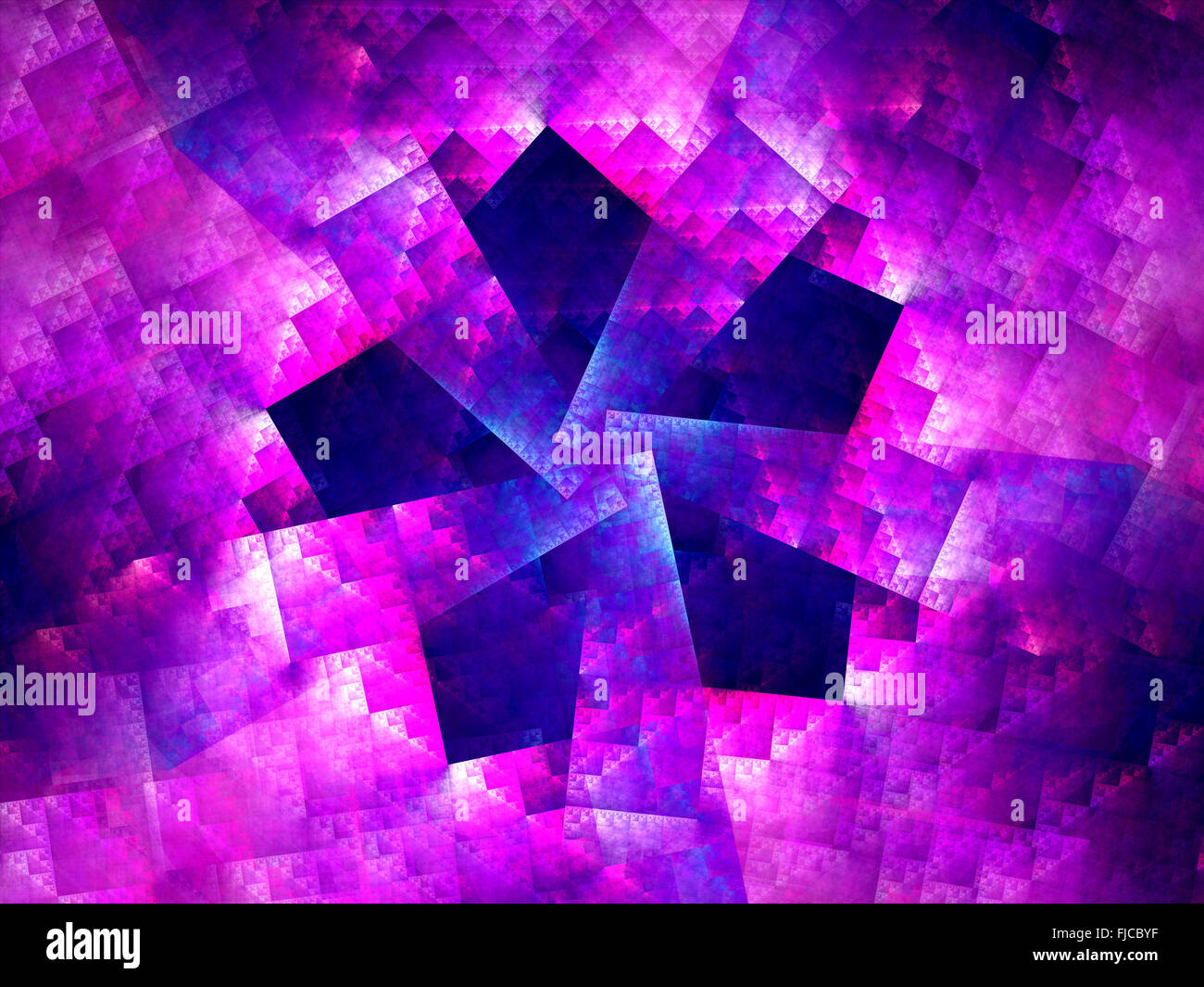 Purple glowing vibrant triangles, computer generated abstract ...