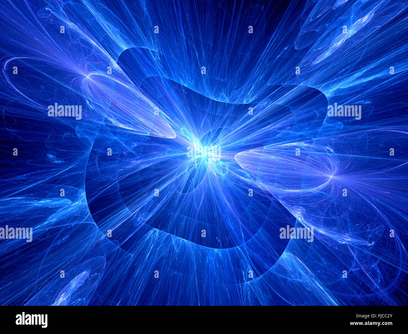Glowing plasma explosion in space, computer generated abstract ...