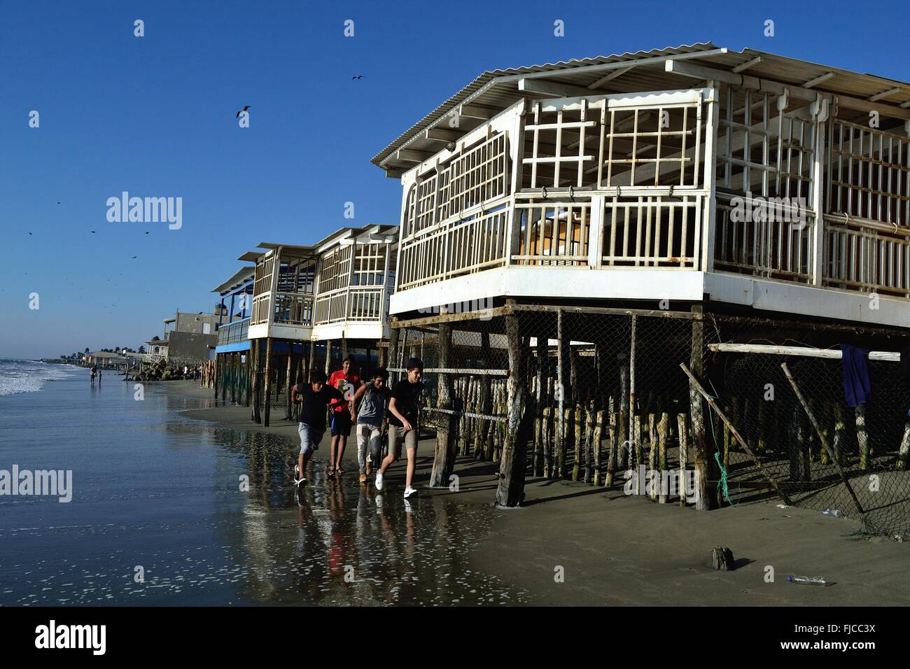 Traditional house - Beach in COLAN. Department of Piura .PERU Stock ...