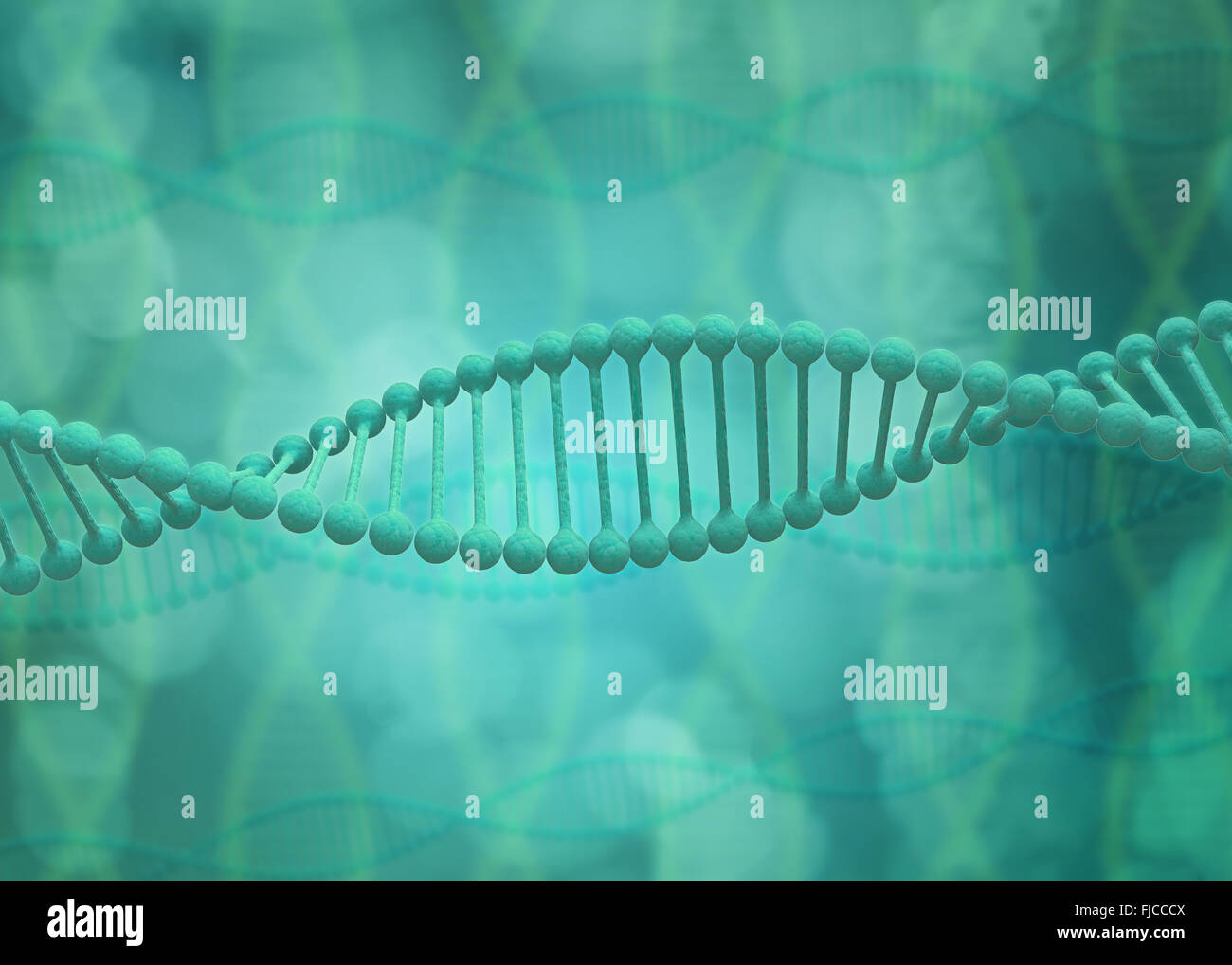 DNA helix structure on green background with clipping path Stock Photo ...