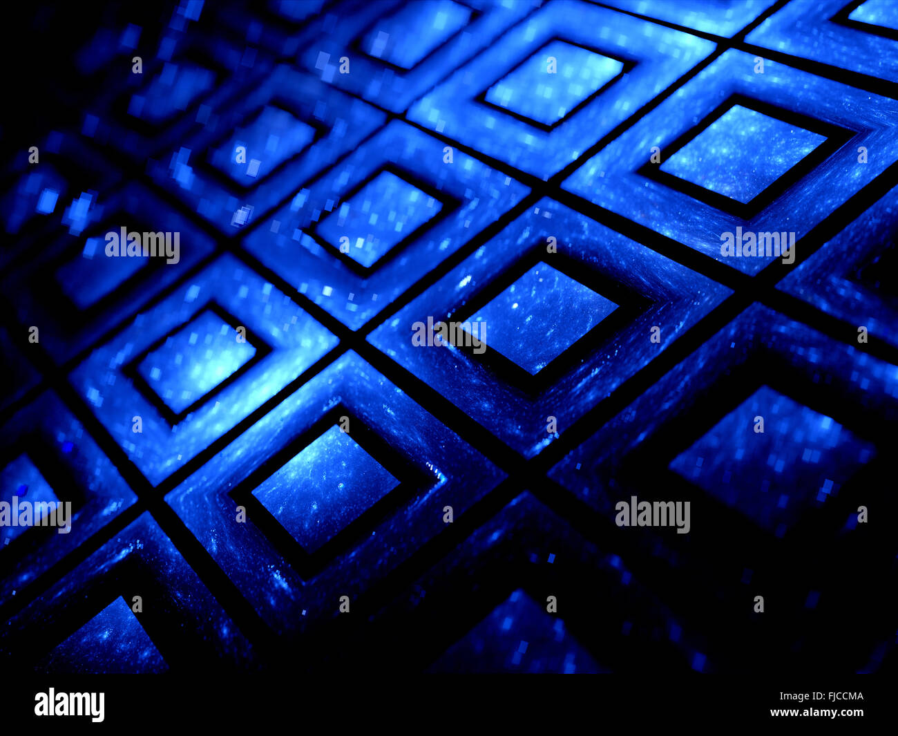 Blue glowing futuristic hardware in space, new technologies, computer ...