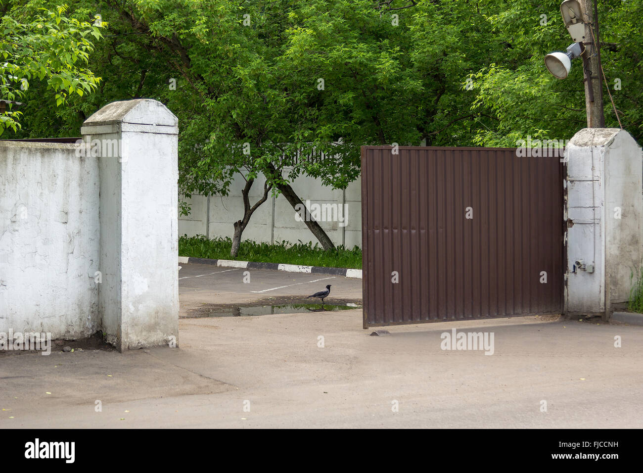 old metal gate at the entrance to the plant Stock Photo - Alamy