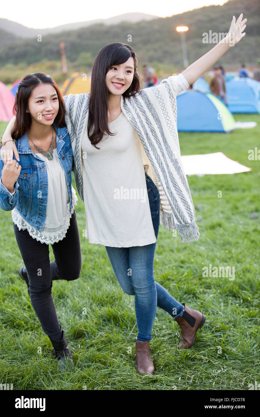 Happy young Chinese women Stock Photo - Alamy