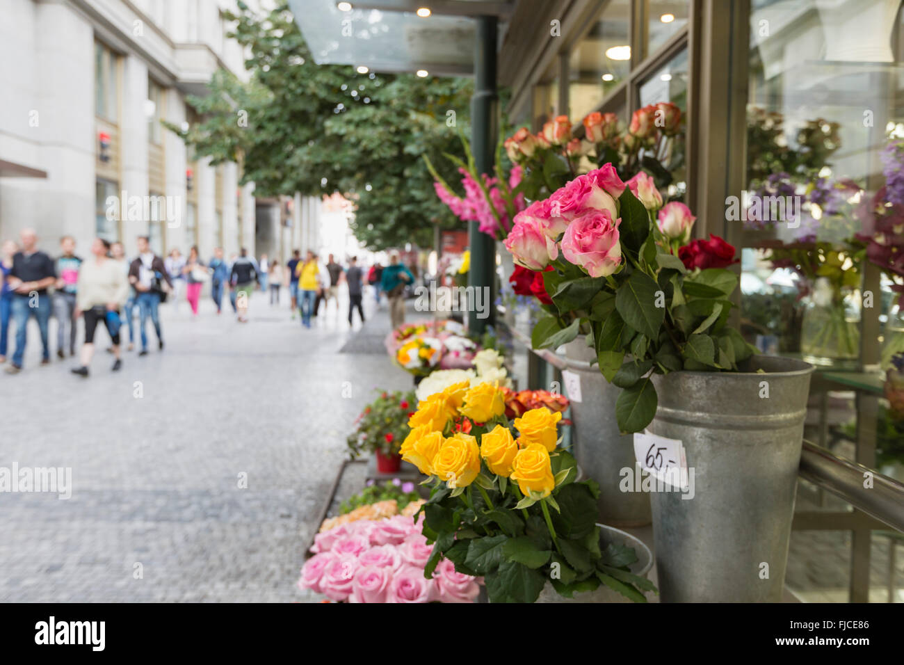 Flower stand in the center of Prague Stock Photo - Alamy