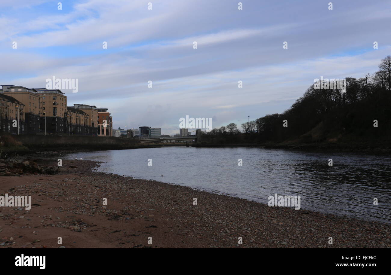 River Dee and Aberdeen waterfront Scotland January 2016 Stock Photo - Alamy