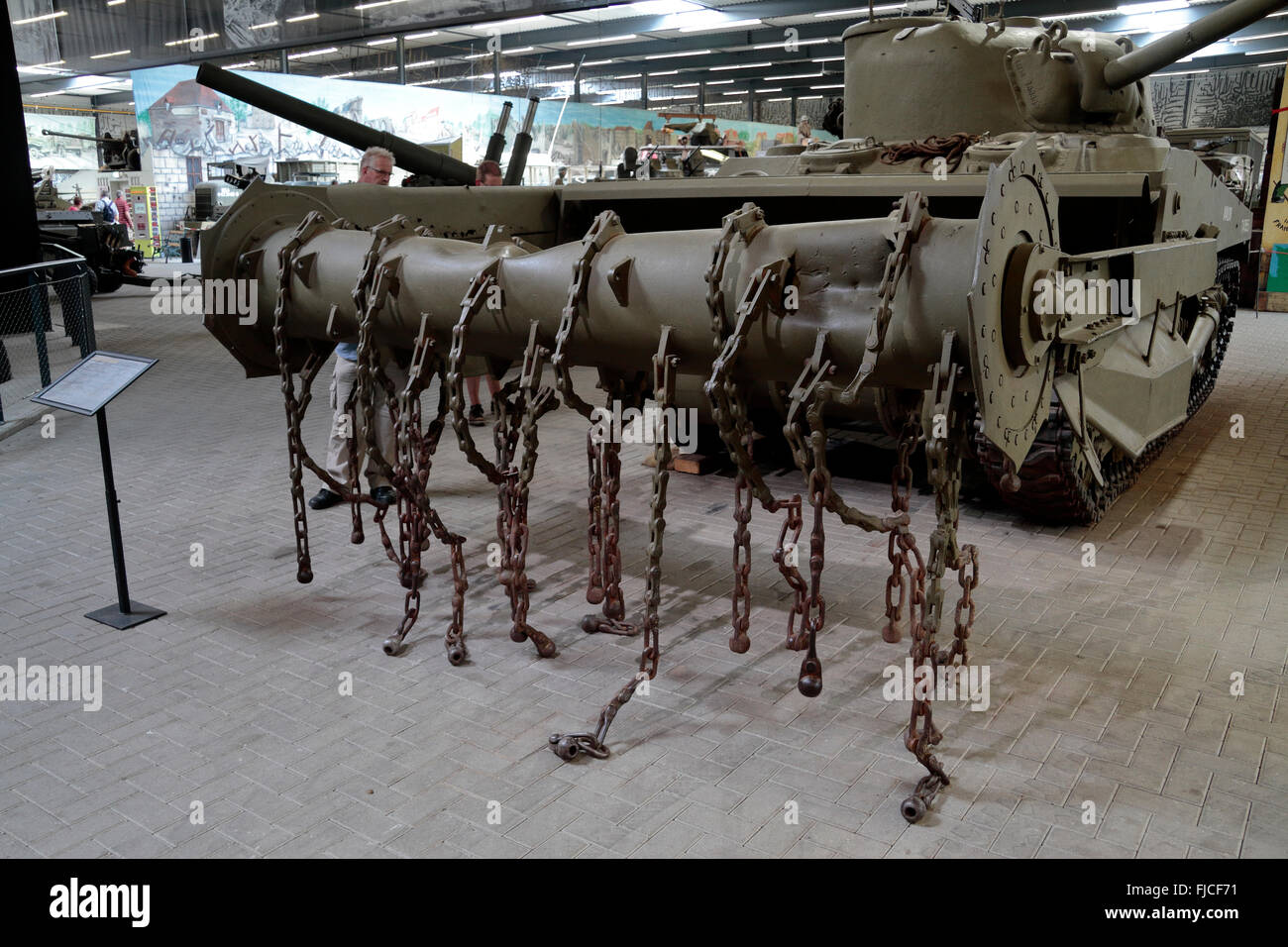 A British Sherman crab MK 1 minesweeper flailing tank in the Overloon ...