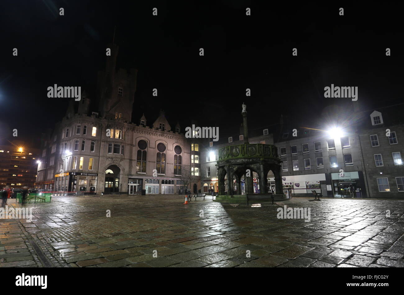 Castlegate Aberdeen by night Scotland January 2016 Stock Photo - Alamy