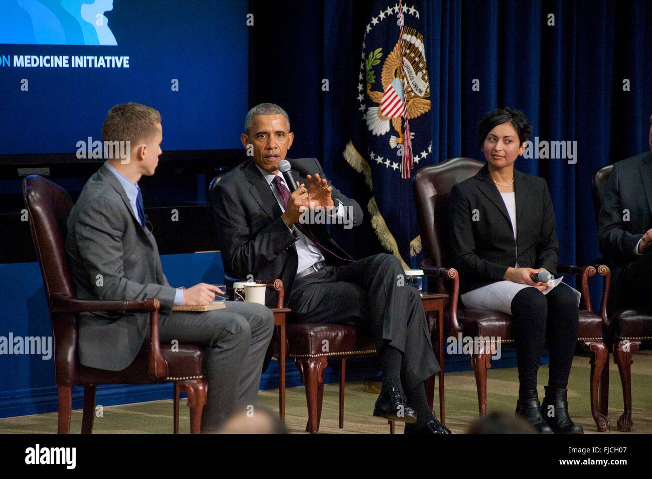 U.S. President Barack Obama speaks during a panel discussion for the ...