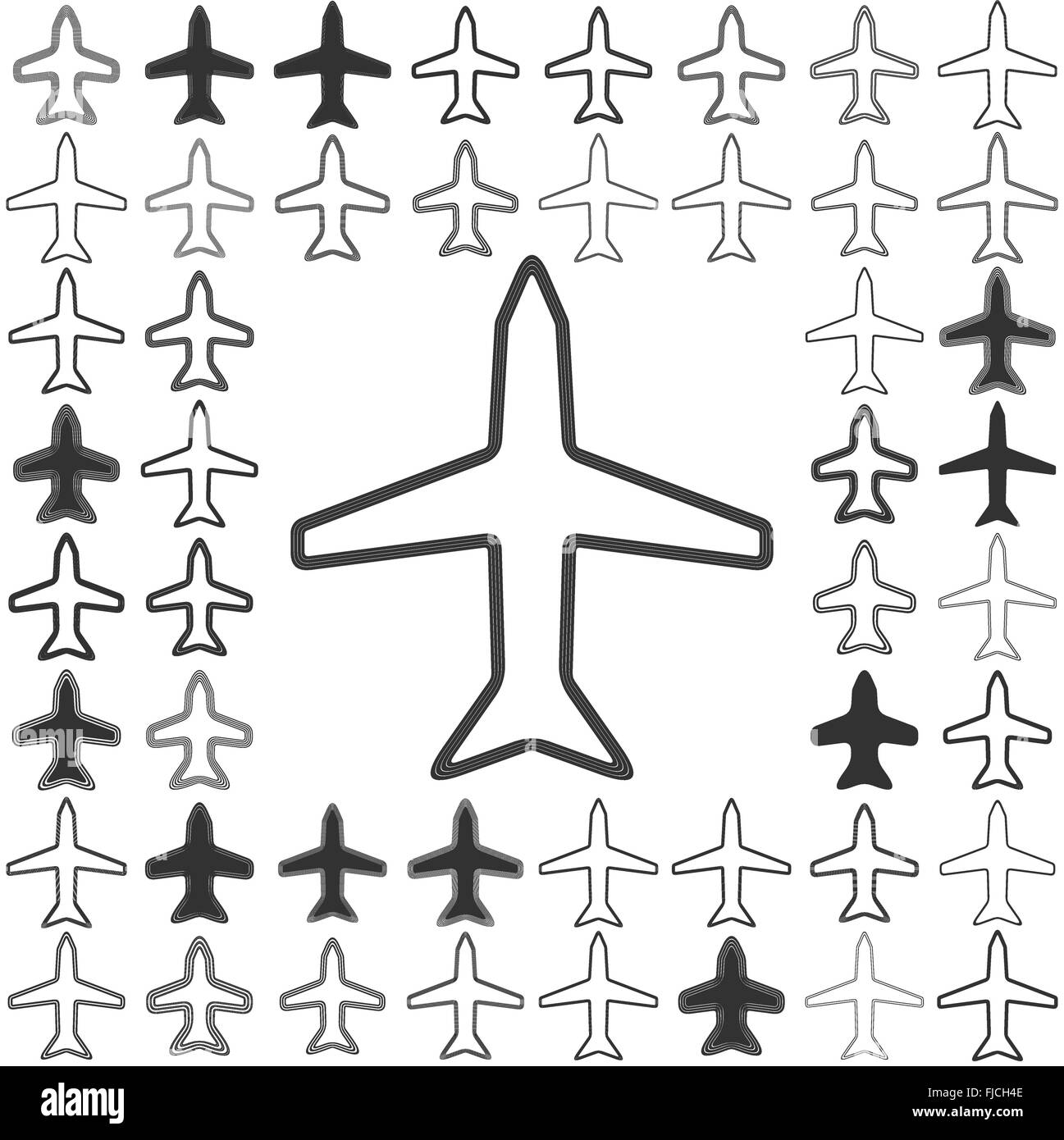 Line aircraft icon design set Stock Vector Image & Art - Alamy