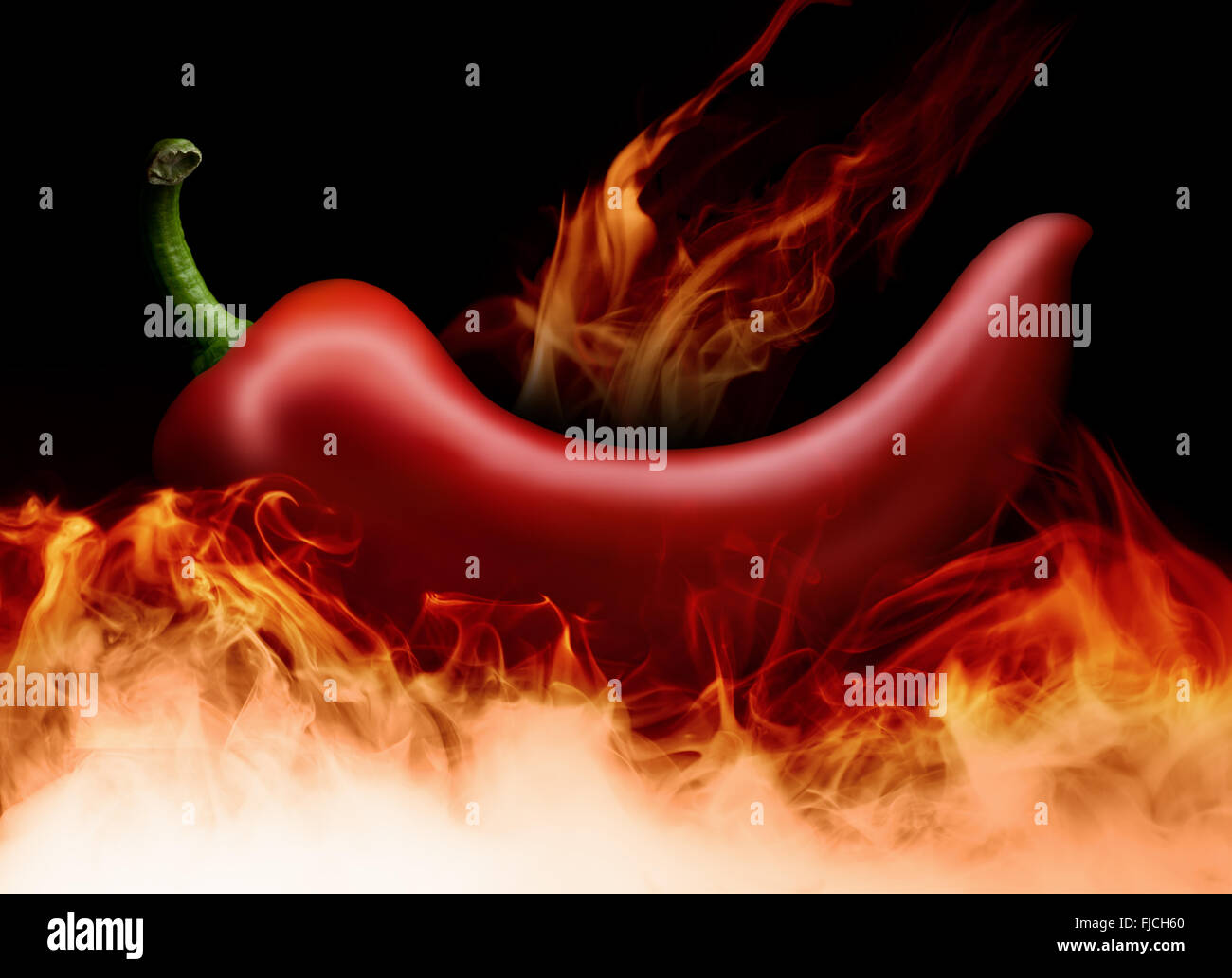 Hot chili pepper flames hi-res stock photography and images - Alamy