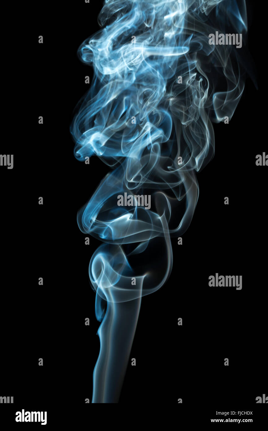 blue steam on the black background Stock Photo - Alamy