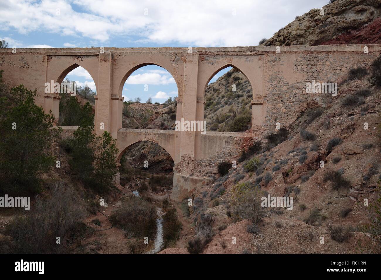 Bridge of four eyes in Aspe, Alicante, Spain Stock Photo - Alamy