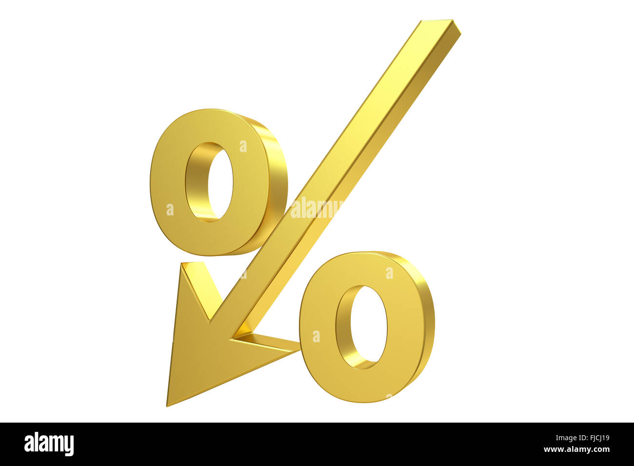 Golden percent sign isolated on white background Stock Photo - Alamy