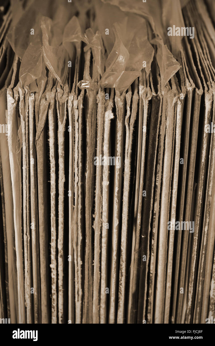 Stack of old vinyl records sepia edition. Vintage and retro themes ...
