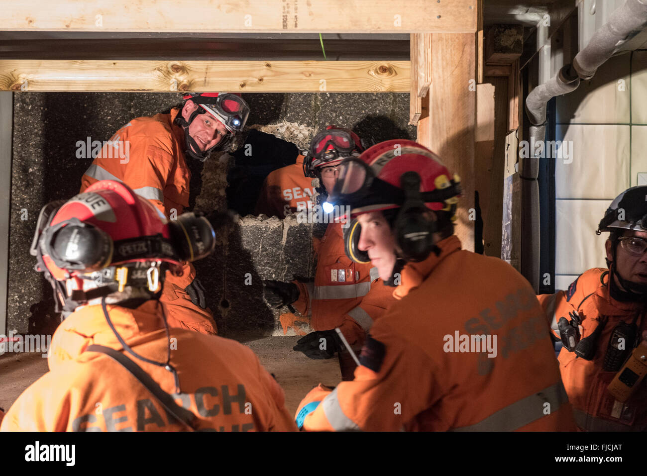 Dartford, London, UK. 1st March 2016. Search and Rescue teams break ...