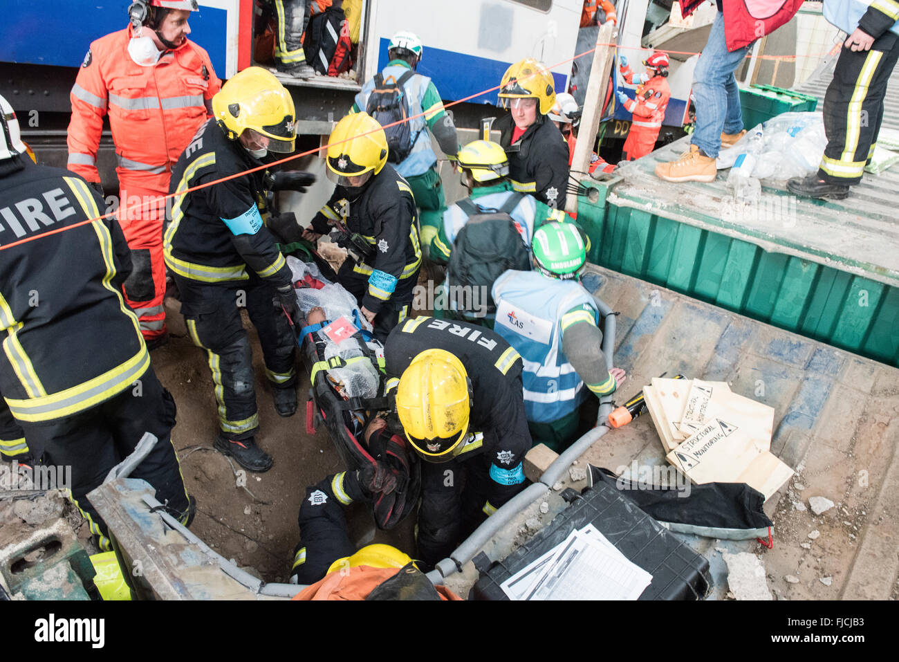 Dartford, London, UK. 1st March 2016. Firefighters and Paramedics ...