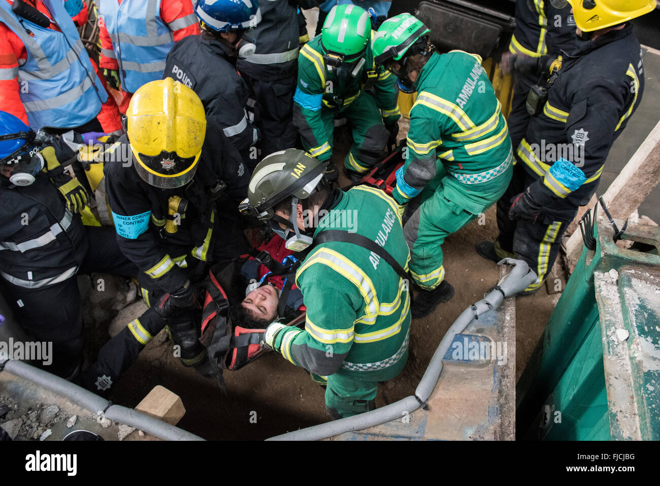 Dartford, London, UK. 1st March 2016. Firefighters and Paramedics ...