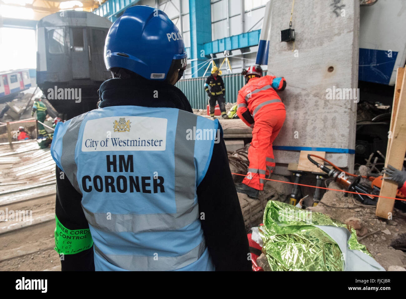 Dartford, London, UK. 1st March 2016. A coroner at Exercise Unified ...