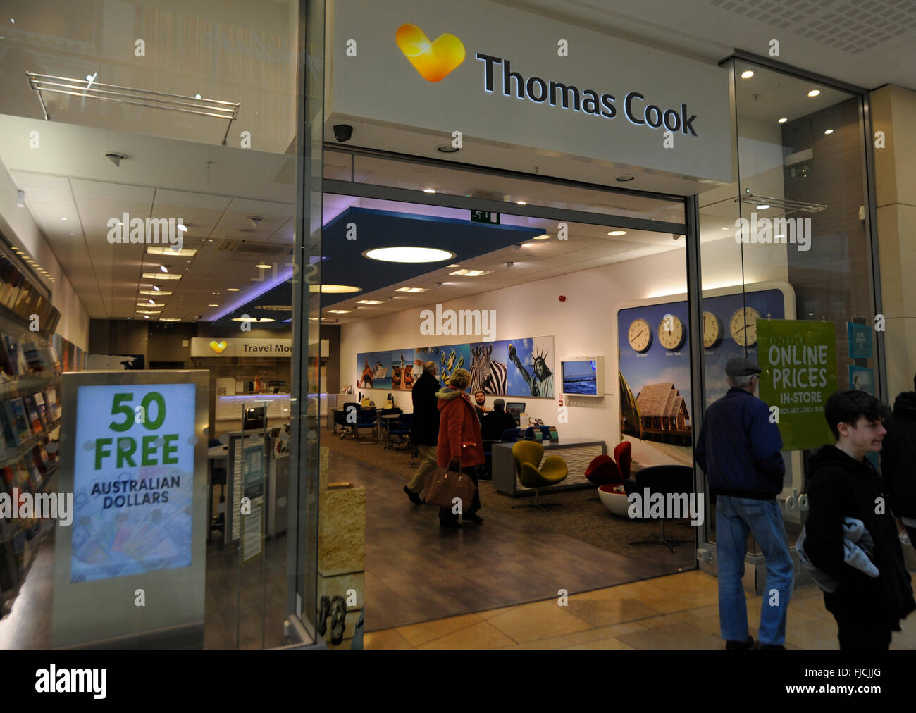 Thomas cook in Cardiff st Davids shopping centre Stock Photo - Alamy