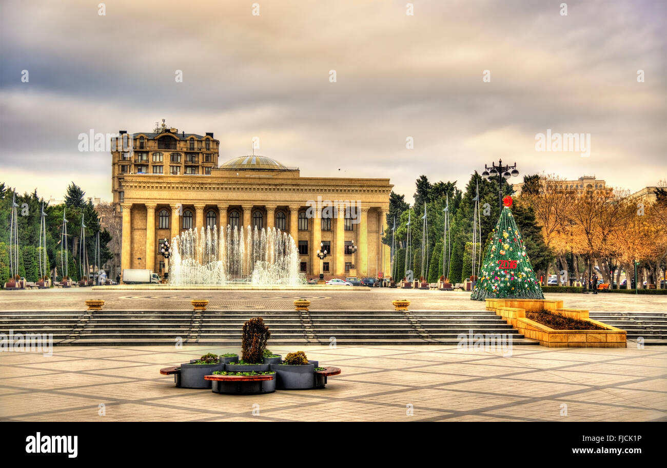 View of Museum Centre and musical fountain in Baku Stock Photo - Alamy