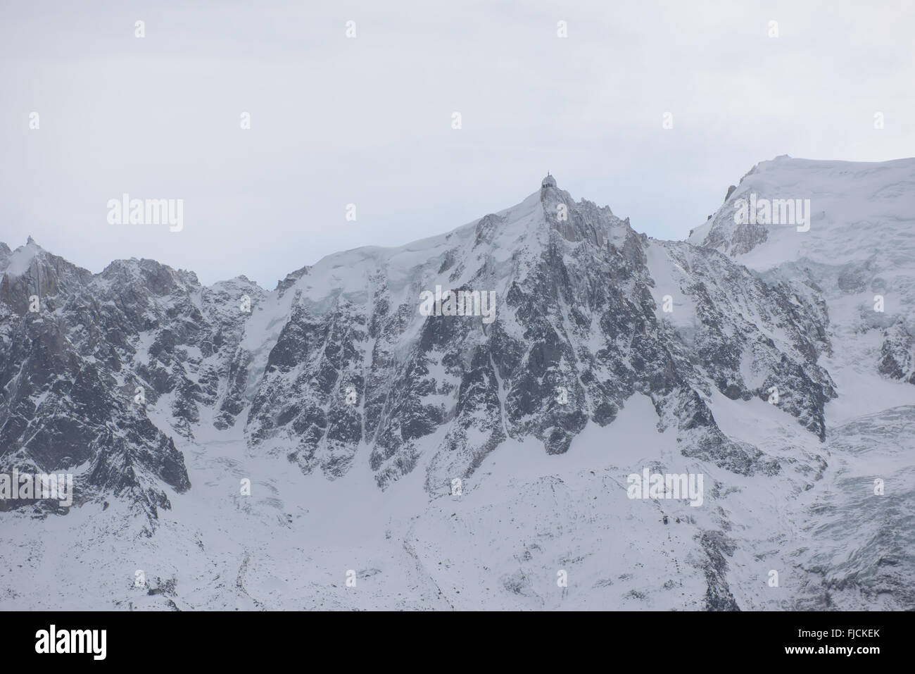 French alps mountain peaks covered with fresh snow. Winter landscape ...