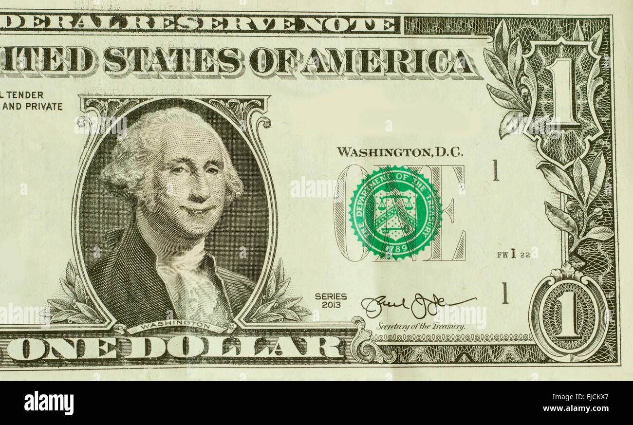 Happy President George Washington smiles on dollar bill Stock Photo - Alamy