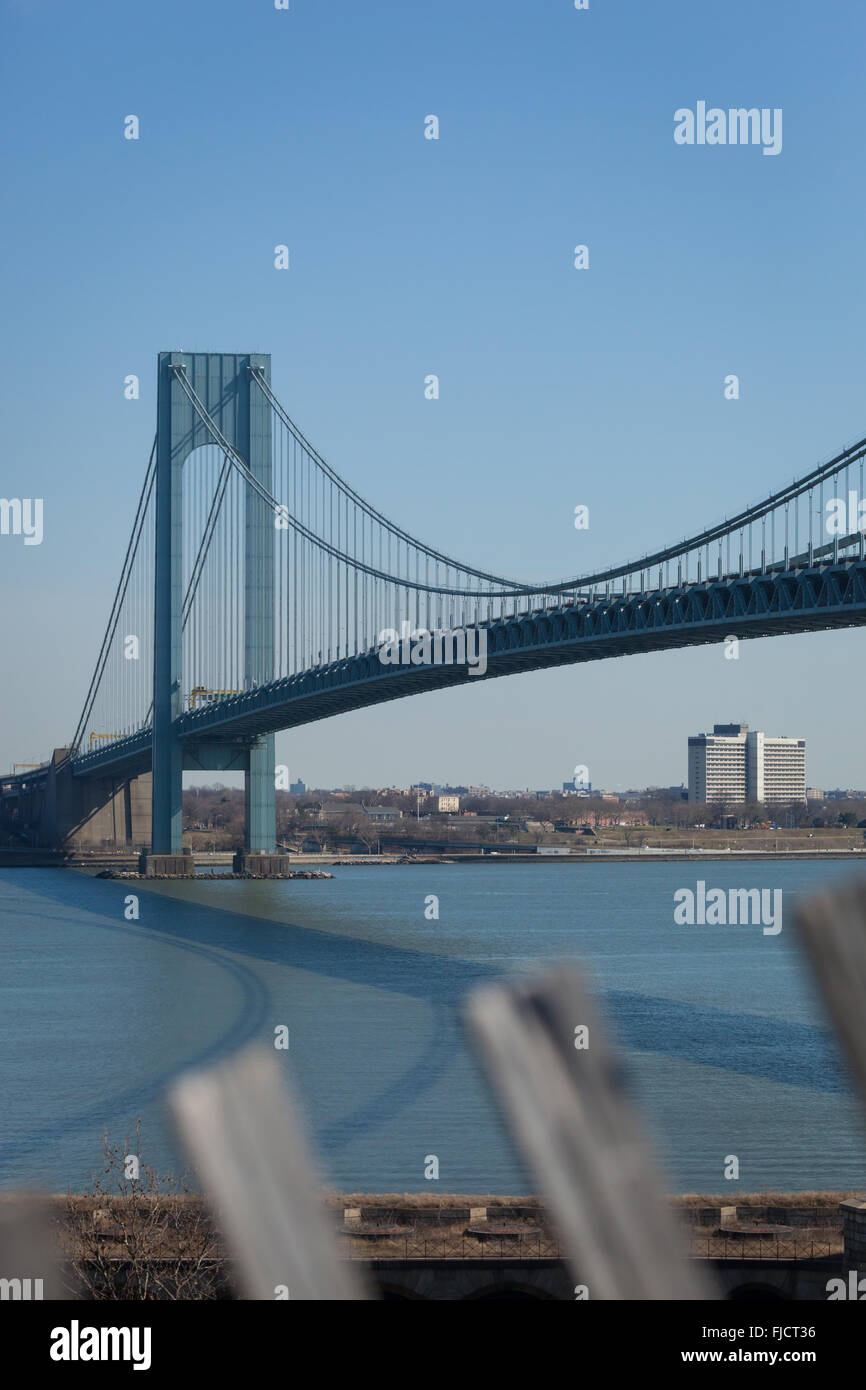 The famous Verrazano-Narrows Bridge viewed from Fort Wadsworth in ...