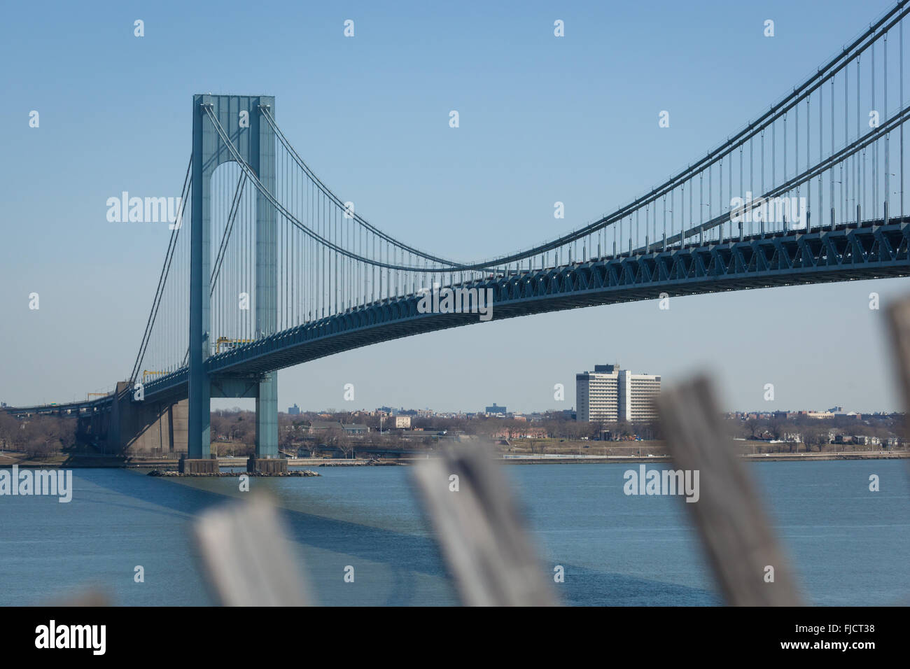 The famous Verrazano-Narrows Bridge viewed from Fort Wadsworth in ...