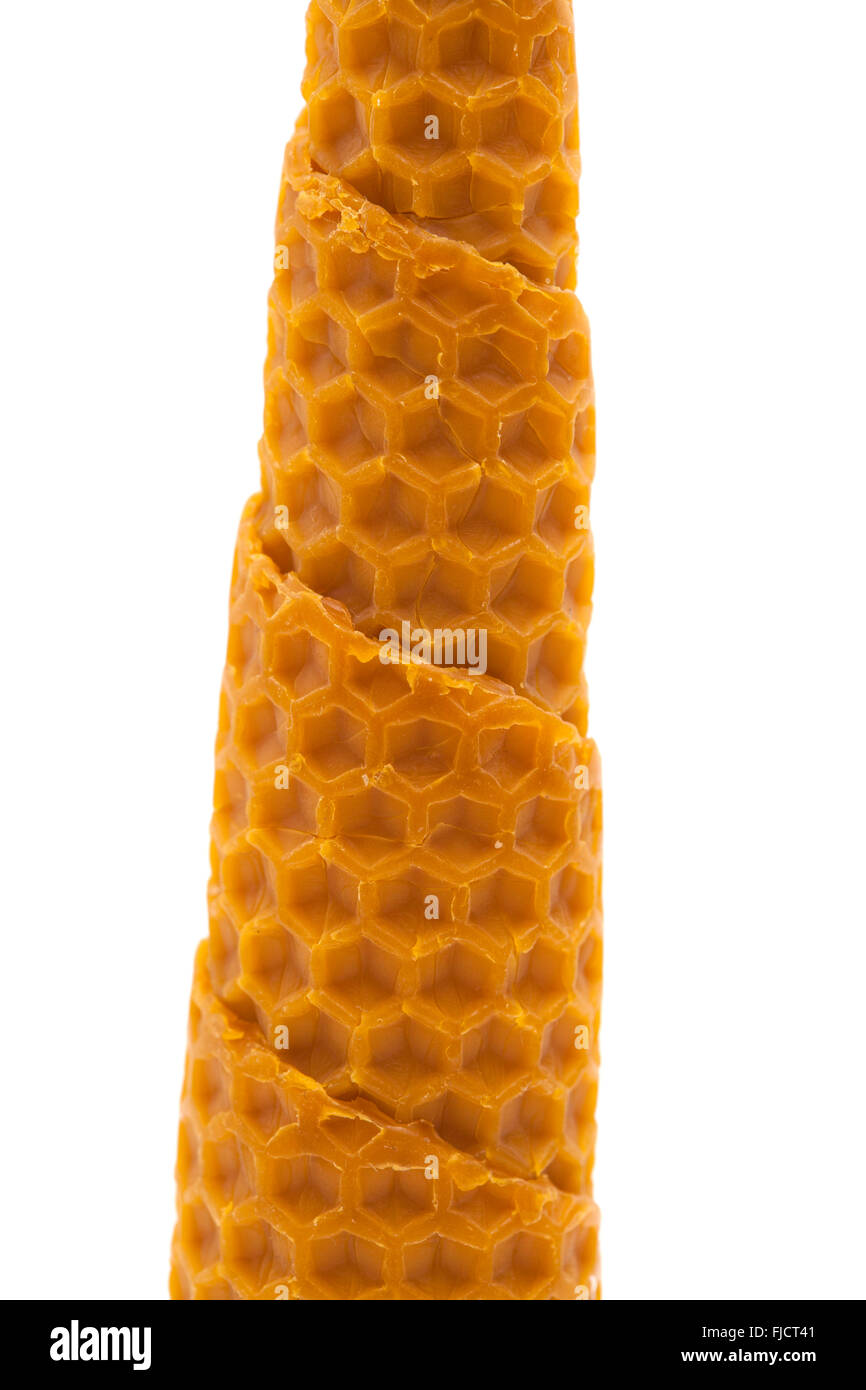 beeswax candle isolated on white background Stock Photo - Alamy