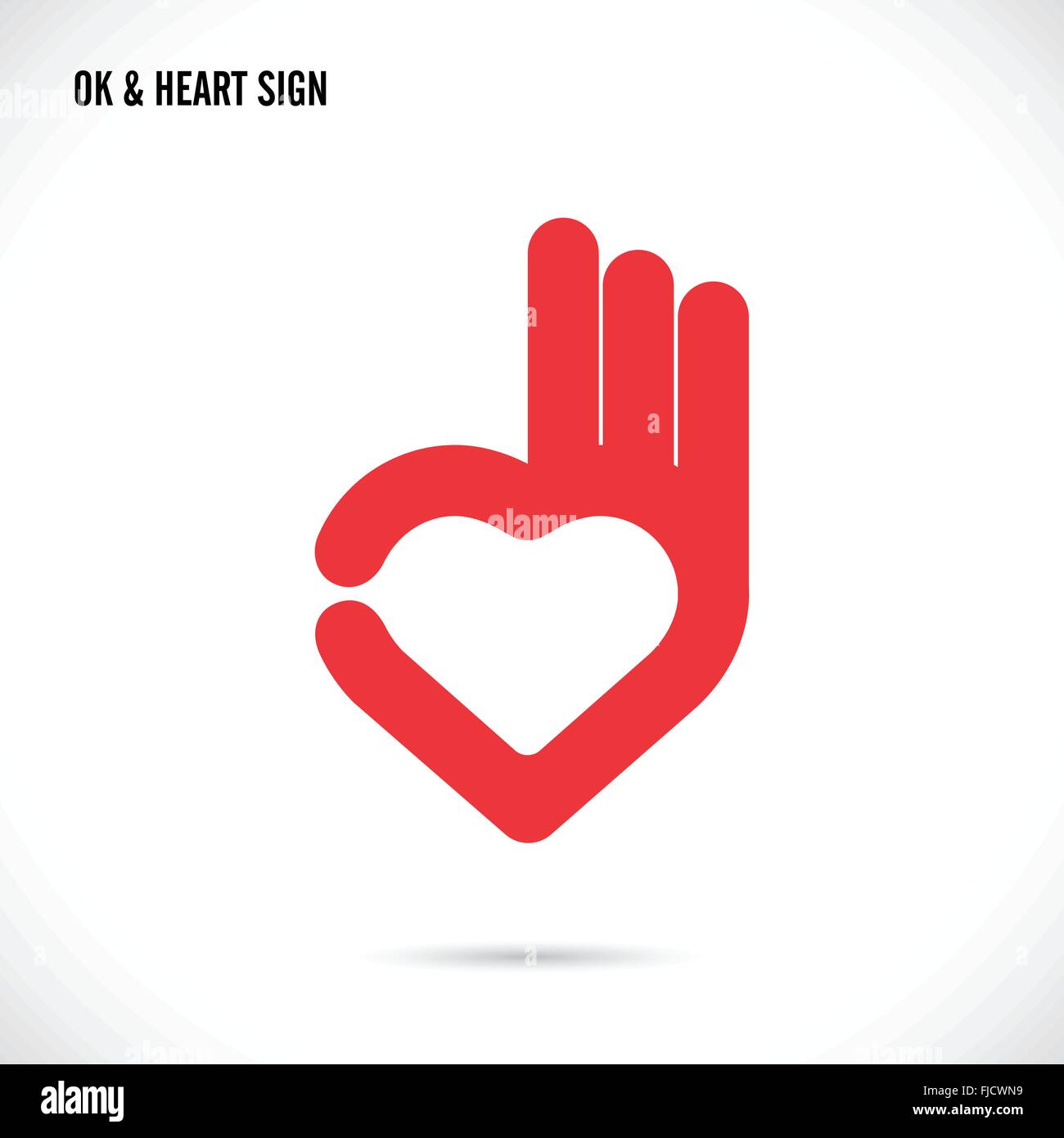 Creative hand and heart shape abstract logo design.Hand Ok symbol icon ...