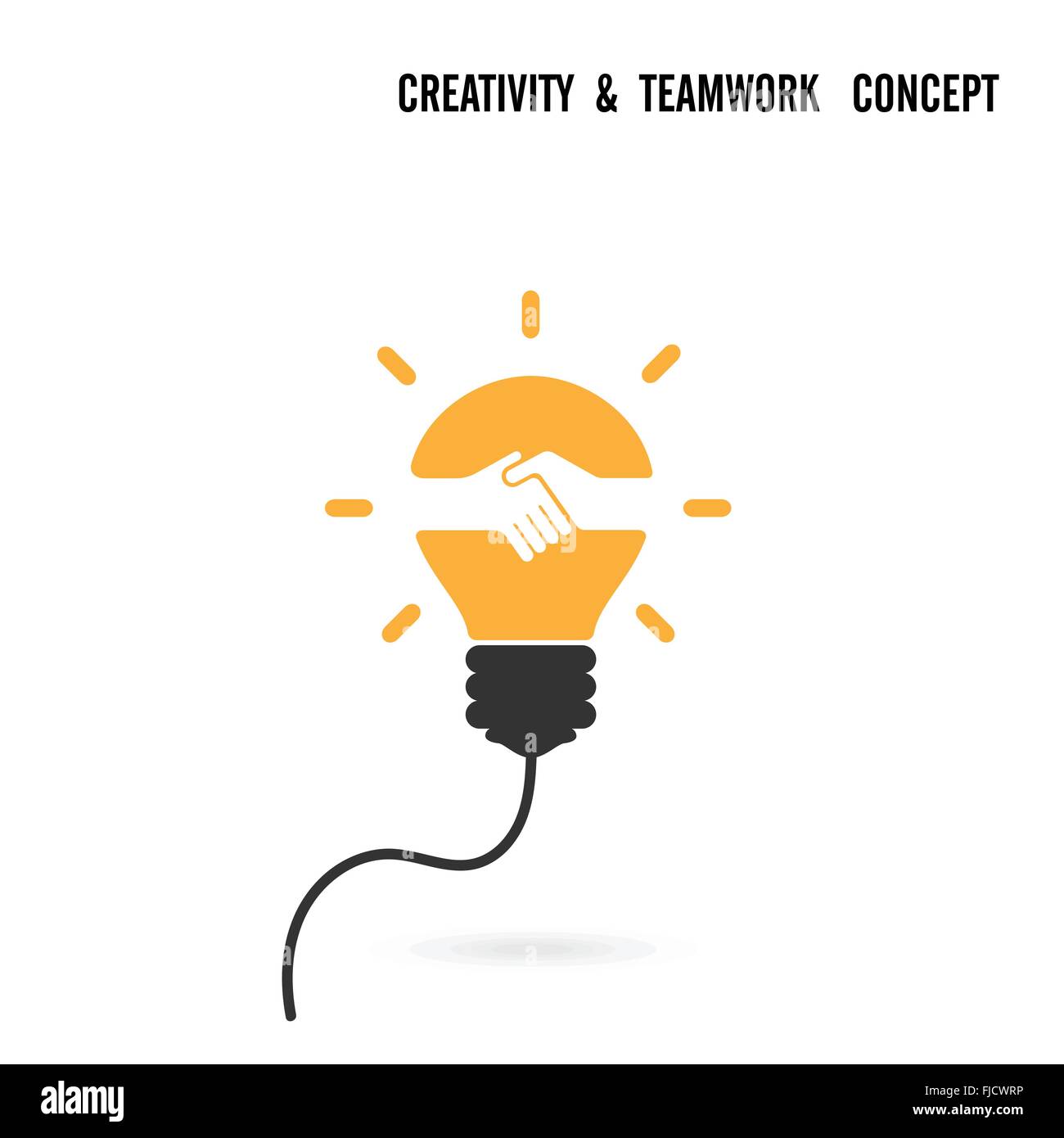 Creative light bulb idea and handshake sign concept background.Business ...