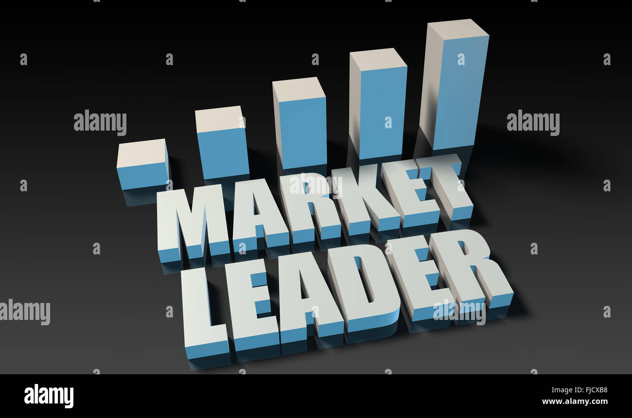 Market leader graph chart in 3d on blue and black Stock Photo - Alamy
