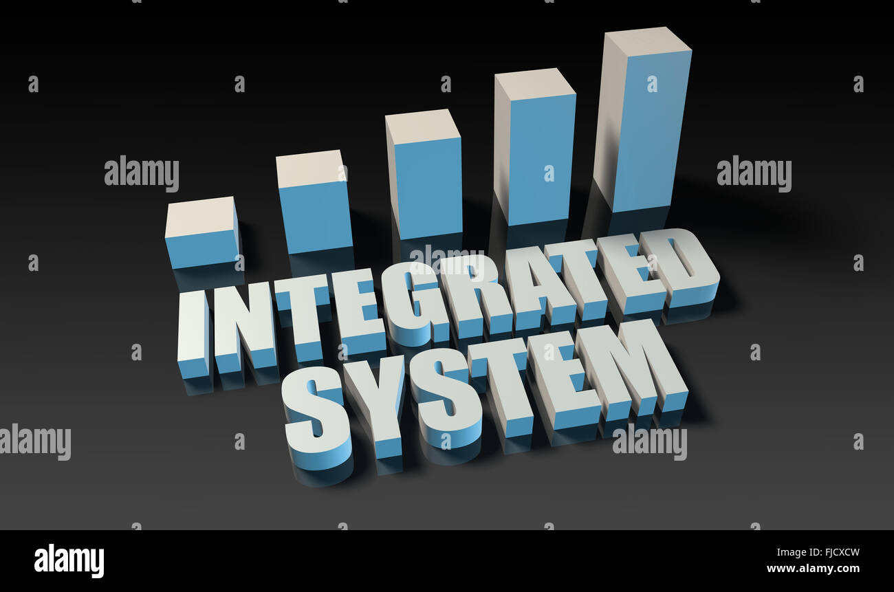 Integrated system graph chart in 3d on blue and black Stock Photo - Alamy