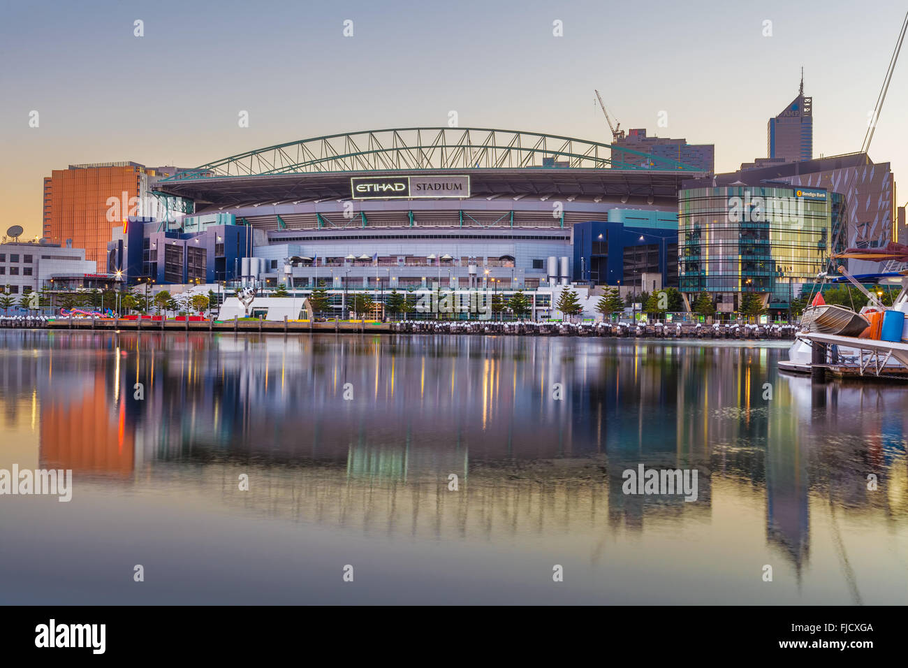 Melbourne, Australia - Feb 21 2016: Etihad Stadium viewed from ...