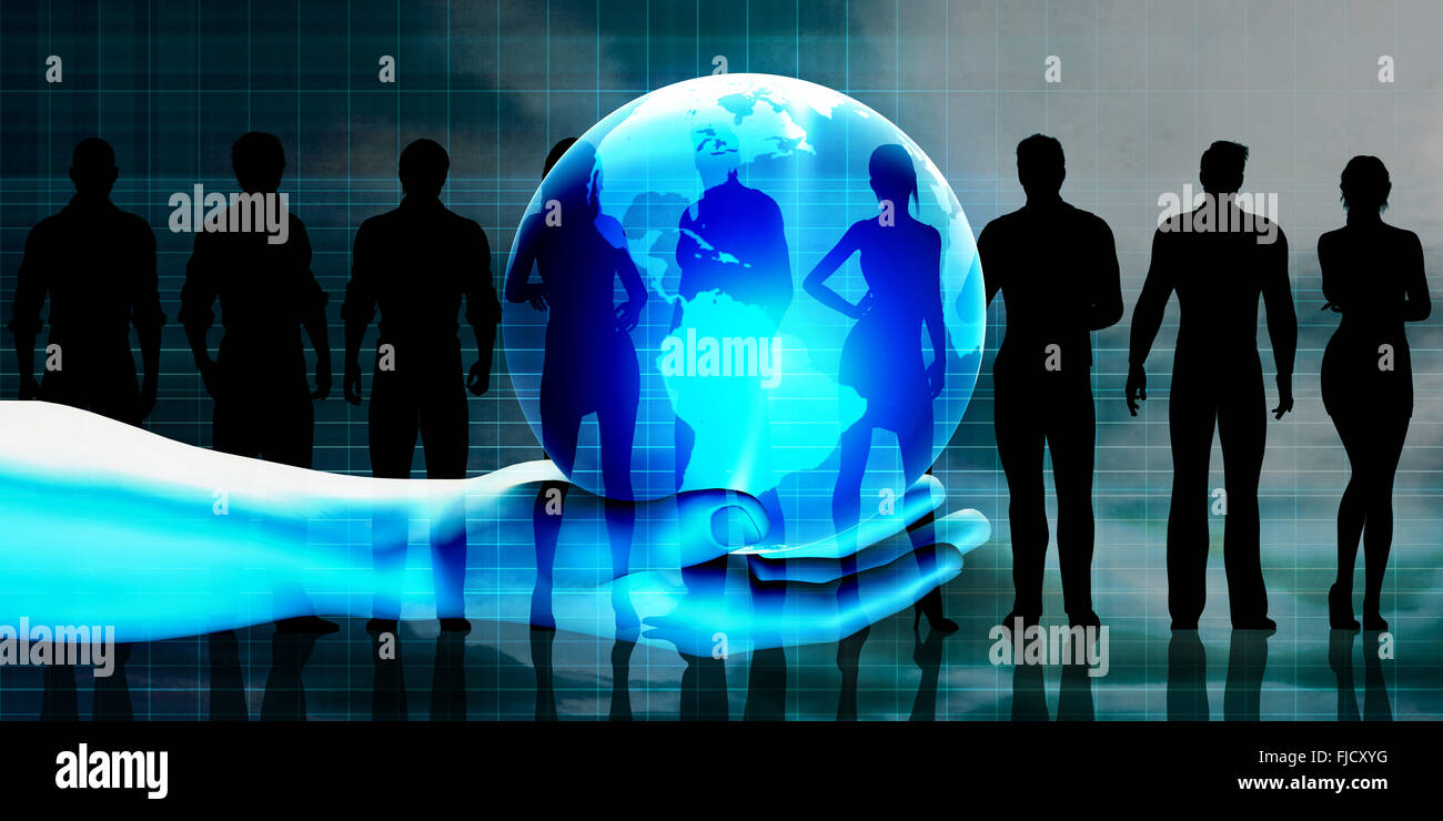 Global Business Team with Hand Holding Globe as Concept Stock Photo - Alamy
