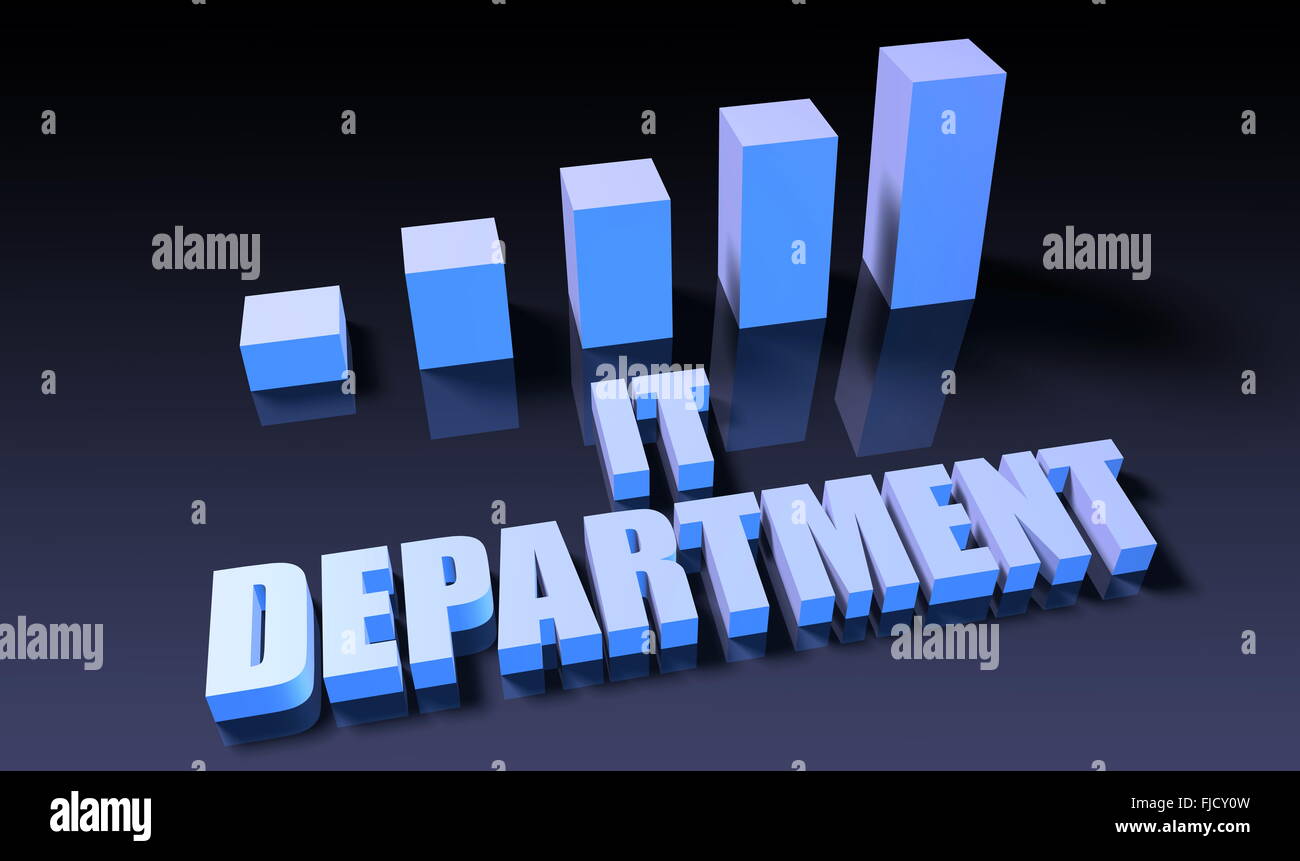 It department graph chart in 3d on blue and black Stock Photo - Alamy