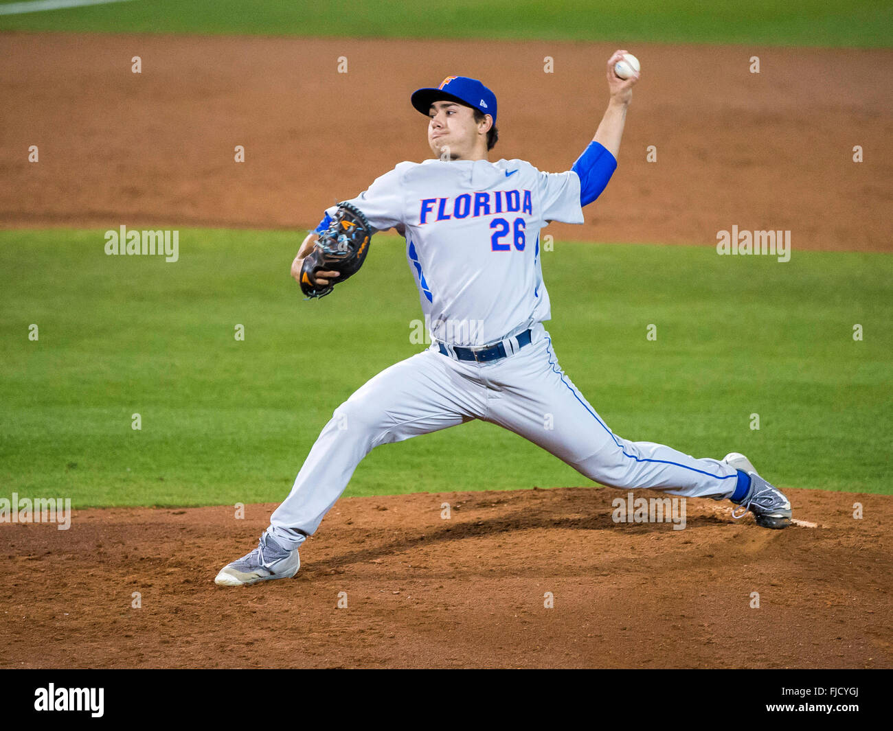 Orlando, FL, USA. 1st Mar, 2016. Relief Florida pitcher Nick Horvath ...