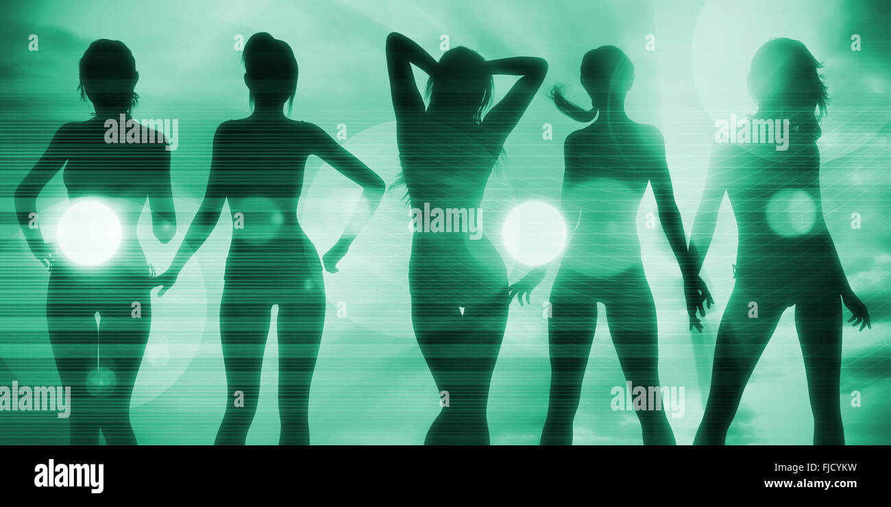 Disco Party Girls Celebrating a Special Night Out Stock Photo - Alamy