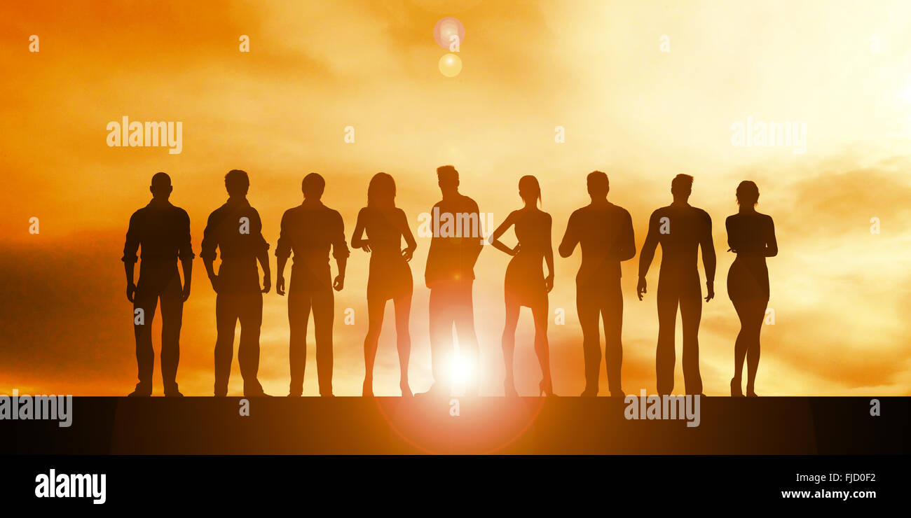 Business People Group Standing Together in Unity Stock Photo - Alamy