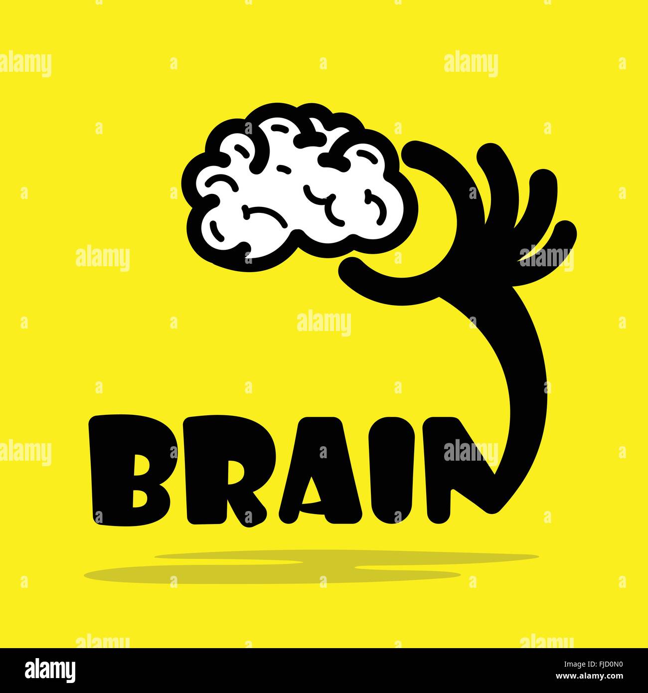 Brain brainstorming cartoon knowledge hi-res stock photography and ...