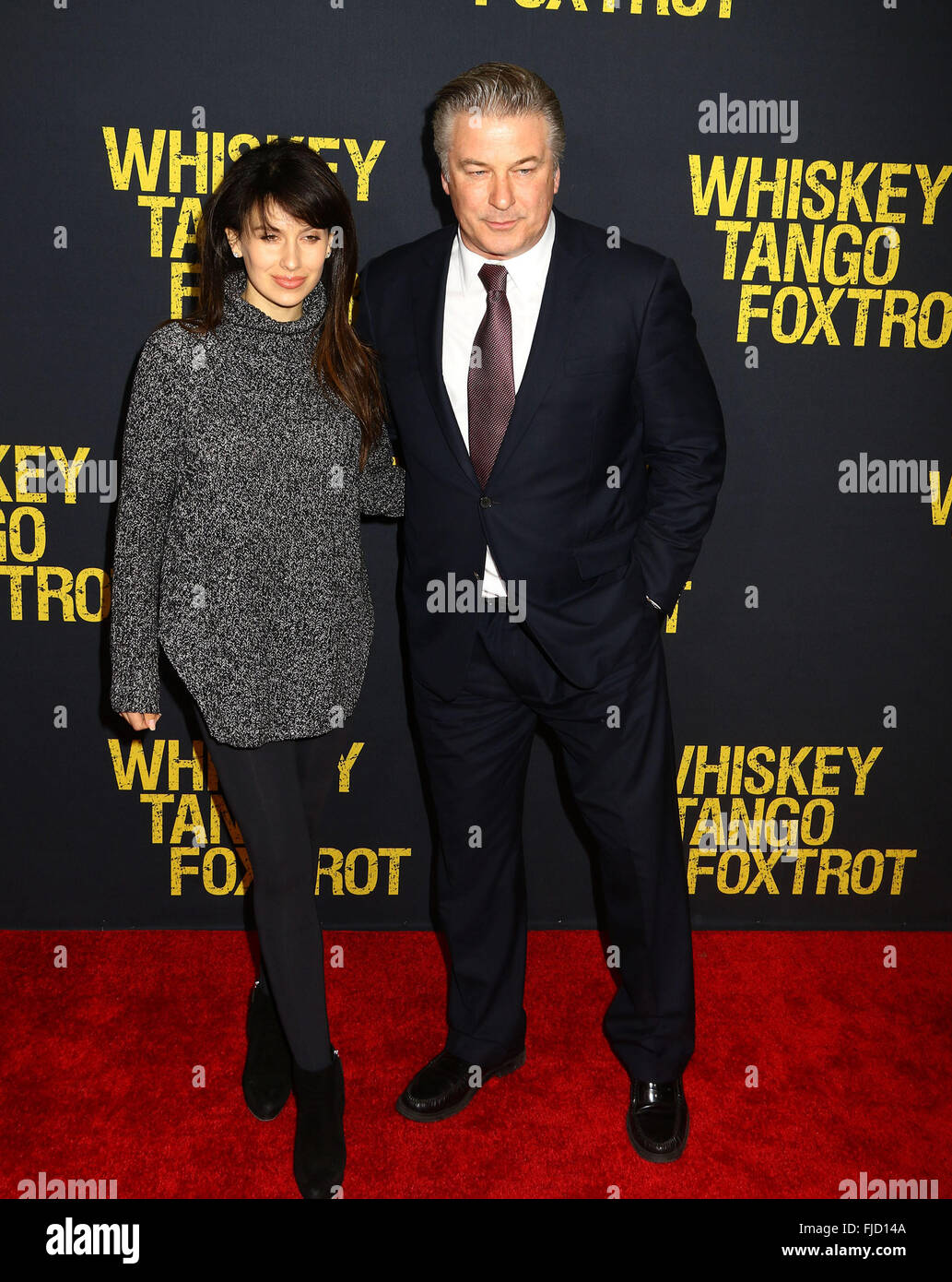 New York, New York, USA. 1st Mar, 2016. HILARIA BALDWIN and actor ALEC ...