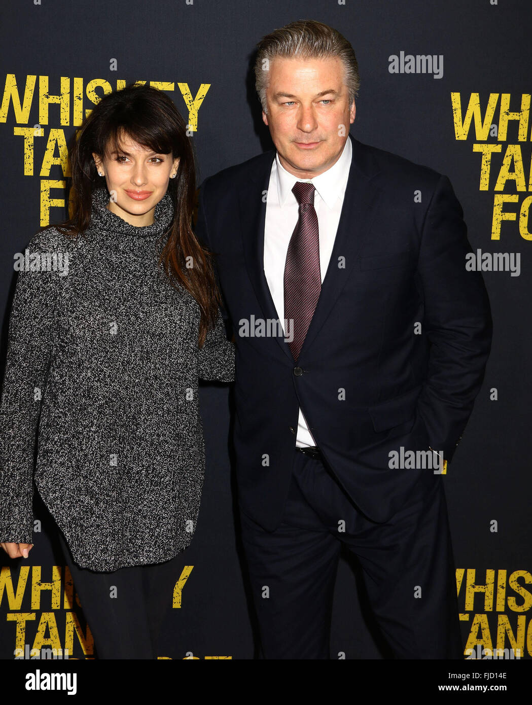 New York, New York, USA. 1st Mar, 2016. HILARIA BALDWIN and actor ALEC ...