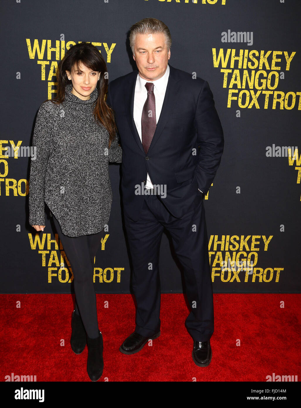 New York, New York, USA. 1st Mar, 2016. HILARIA BALDWIN and actor ALEC ...