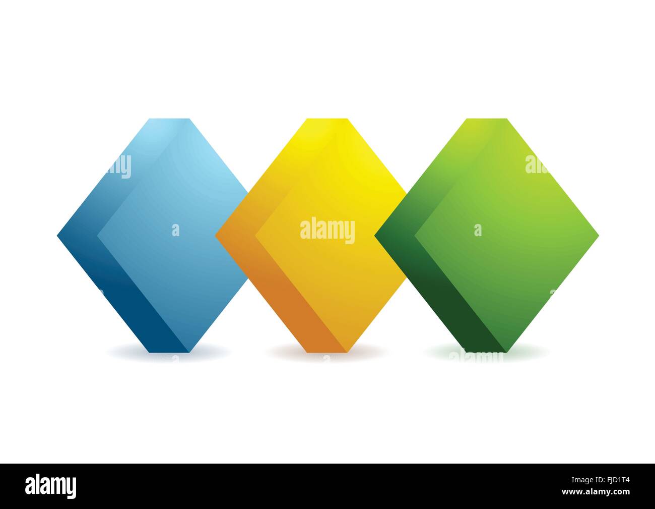 Bright 3d squares on white. Vector illustration template Stock Vector ...