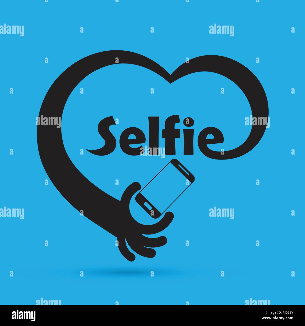 Taking selfie portrait photo on smart phone concept icon. Selfie ...